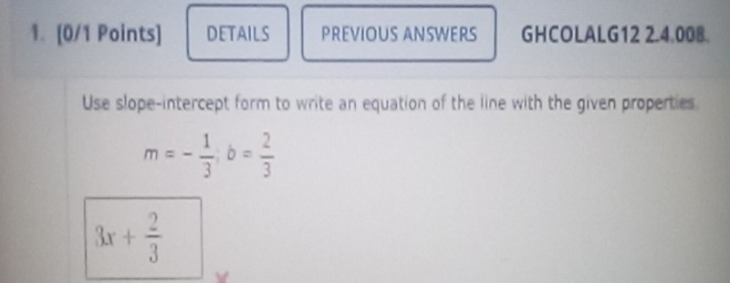 Solved 1. (0/1 Points) DETAILS PREVIOUS ANSWERS GHCOLALG12 | Chegg.com