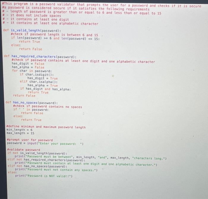 Solved If the password doesnt mean a requirement I need the | Chegg.com