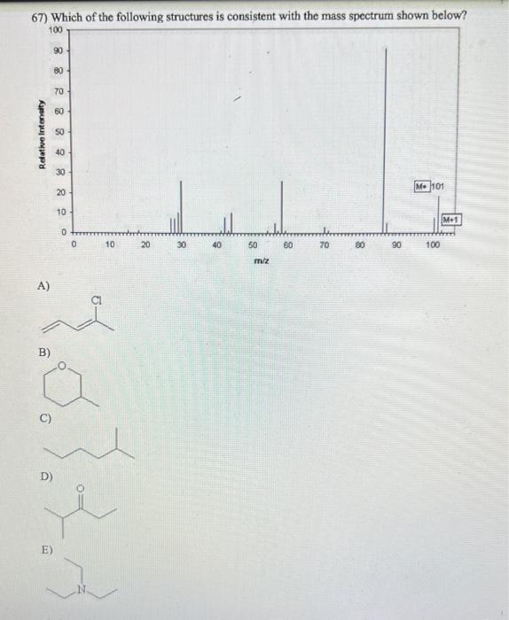 Solved 67) Which of the following structures is consistent | Chegg.com