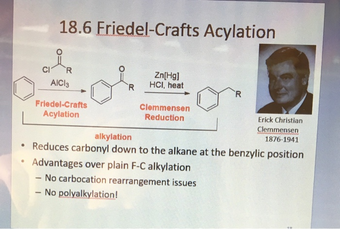 18.6 Friedel-Crafts Acylation i CI R Zn[Hg] AICI: R | Chegg.com