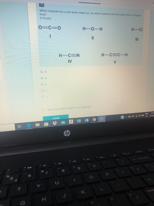 Solved Which molecule has a non-linear shape (ie, for which | Chegg.com
