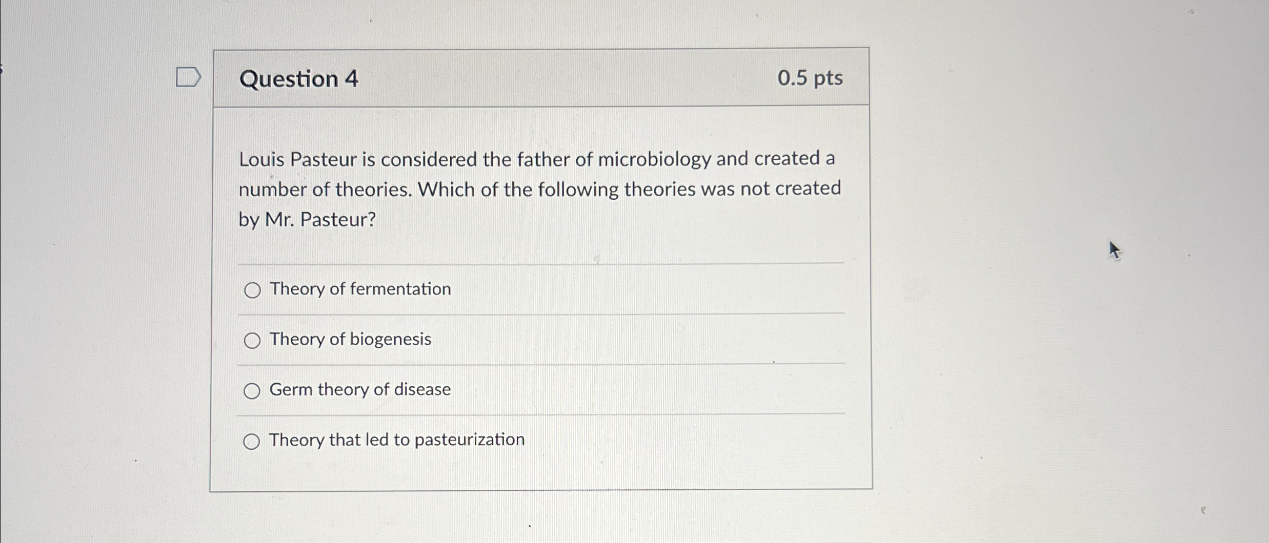Solved Question 40.5ptsLouis Pasteur is considered the | Chegg.com