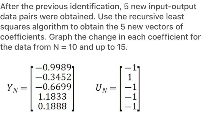 Solved From the following input-output pairs, obtain the | Chegg.com