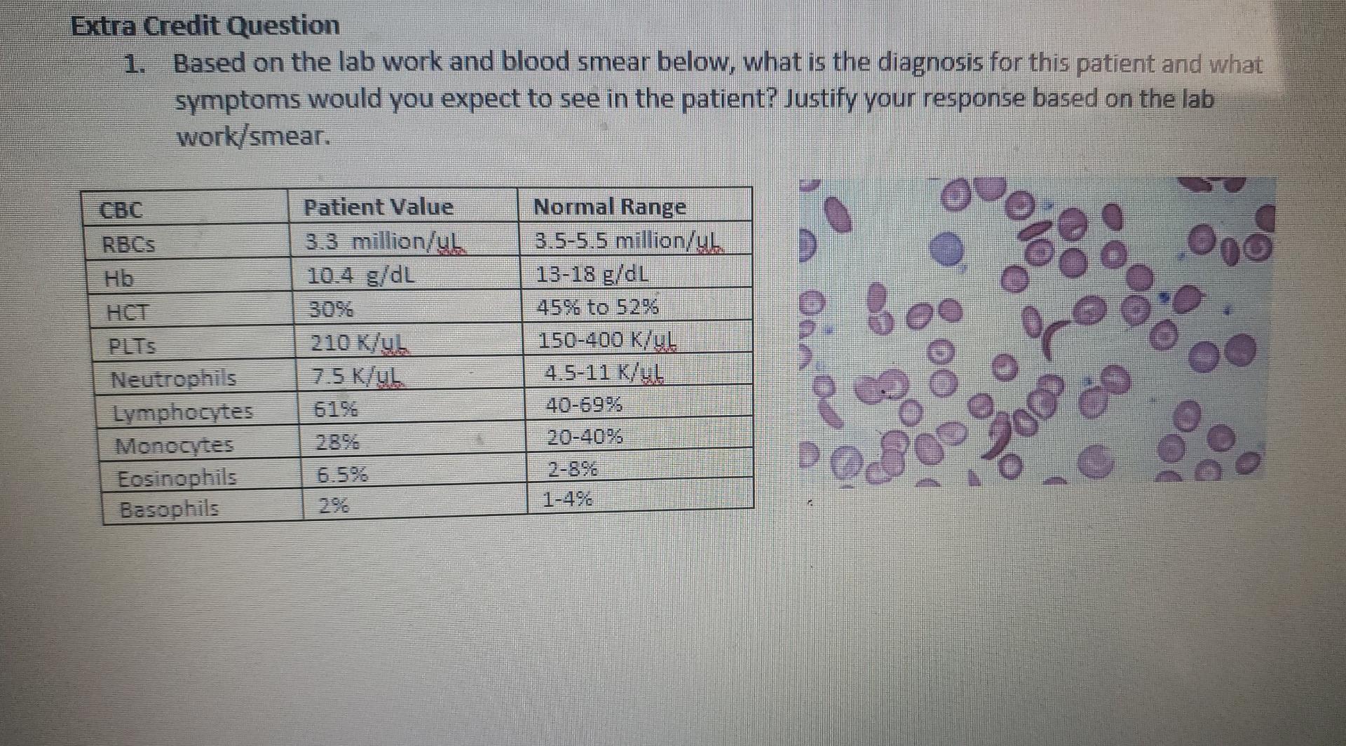 Solved Assignment #15 - Blood Background: The following | Chegg.com