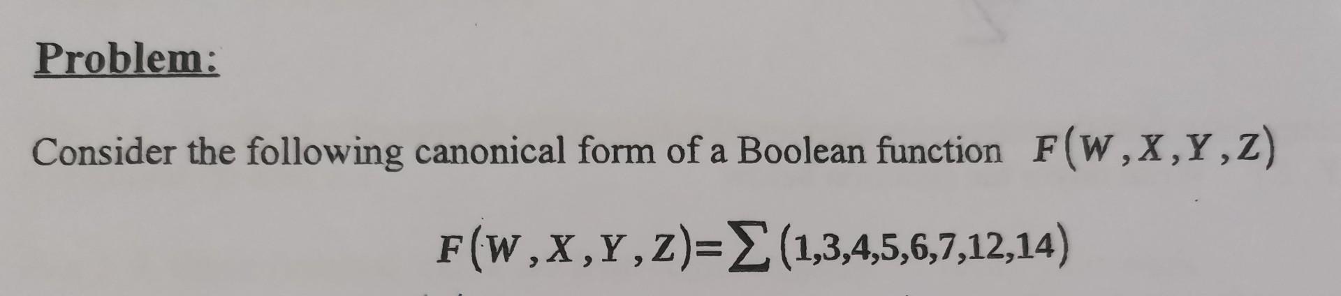 Solved Problem: Consider the following canonical form of a | Chegg.com