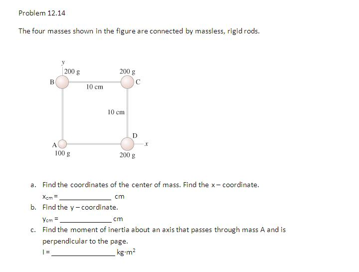 Solved The four masses shown in the figure are connected by | Chegg.com