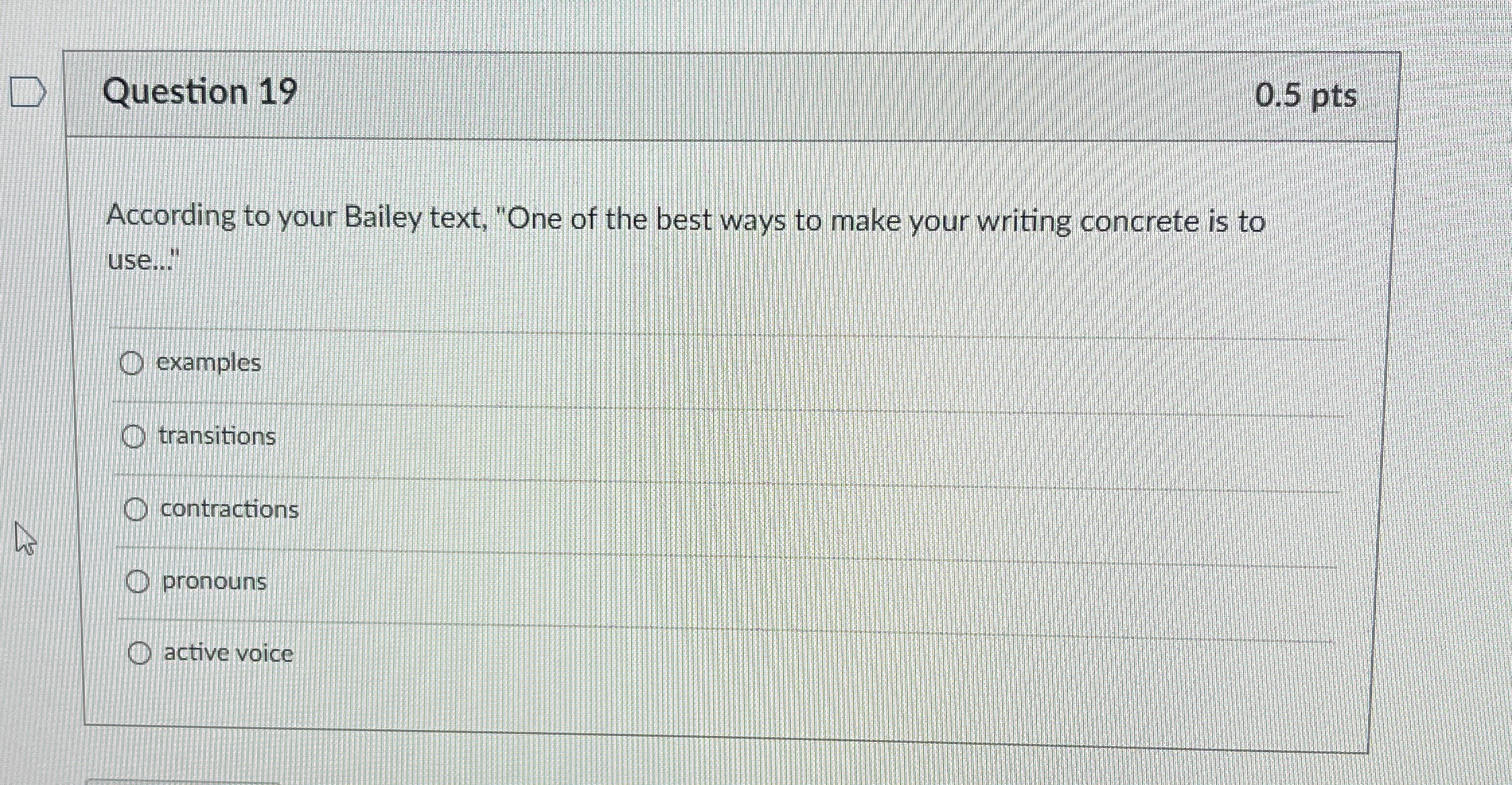 Solved Question 190.5 ﻿ptsAccording to your Bailey text, | Chegg.com