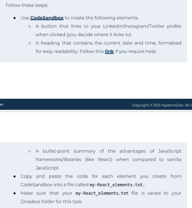 Solved Follow These Stepsuse Codesandbox To Create The