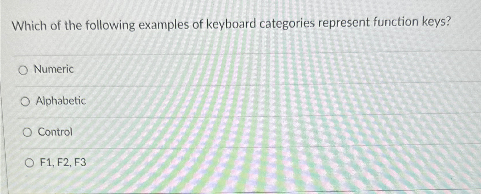 Solved Which of the following examples of keyboard | Chegg.com