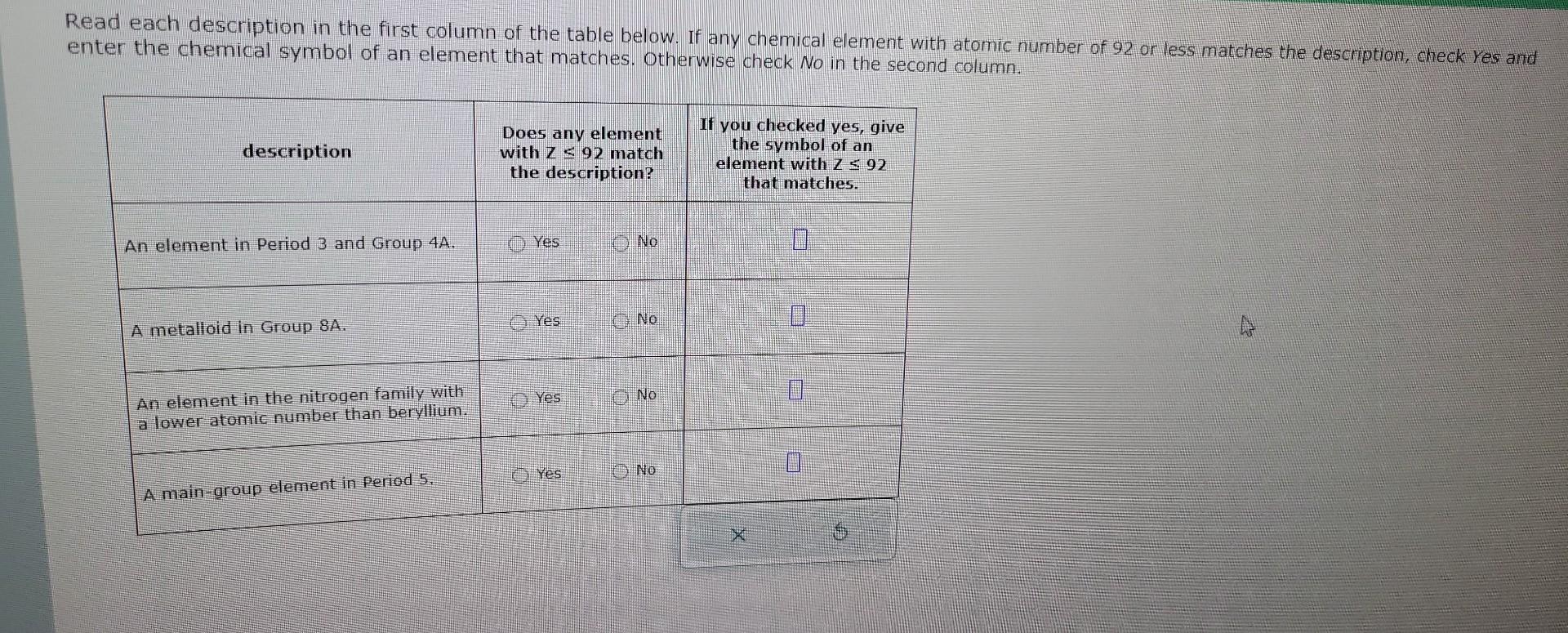 Solved Read each description in the first column of the | Chegg.com