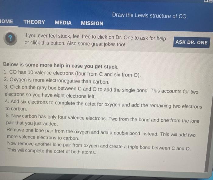 Solved Lewis structure drawing tool с Electron count C: 0 | Chegg.com