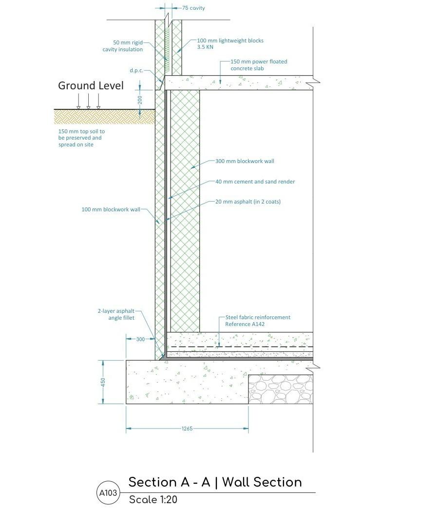 (A103) Section A - A | Wall Section | Chegg.com