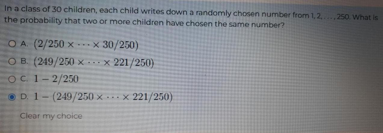 Solved In a class of 30 children, each child writes down a | Chegg.com