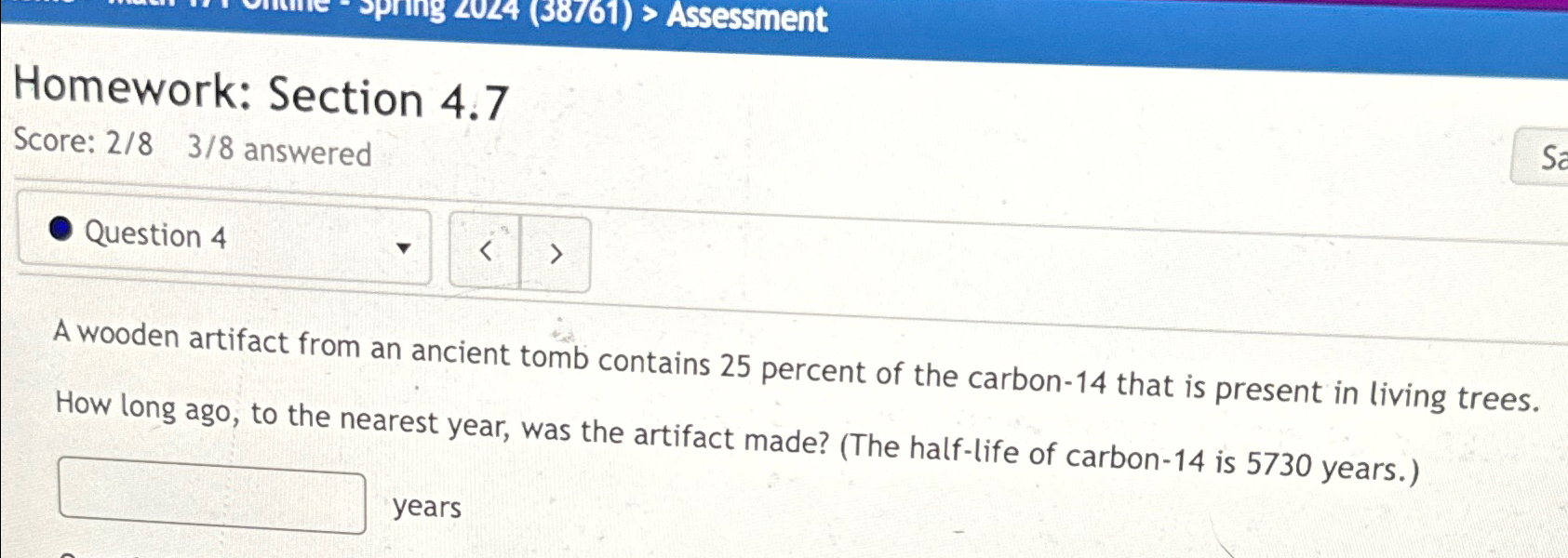 Solved Homework Section 4 7score 2838 ﻿answeredquestion