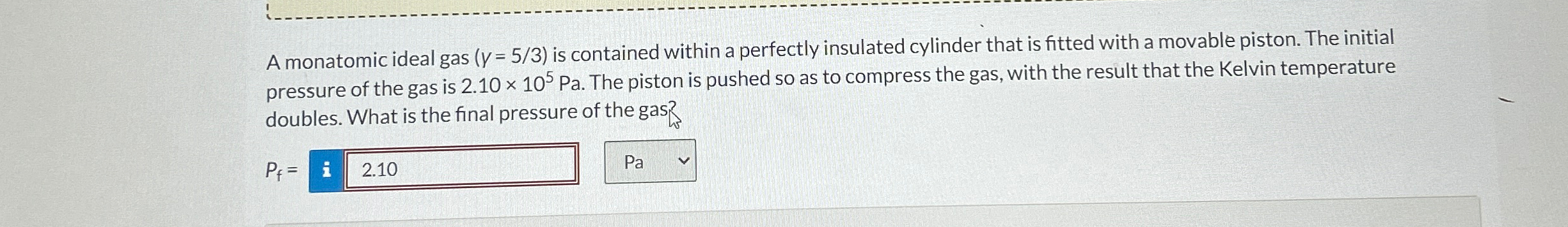 Solved A monatomic ideal gas | Chegg.com