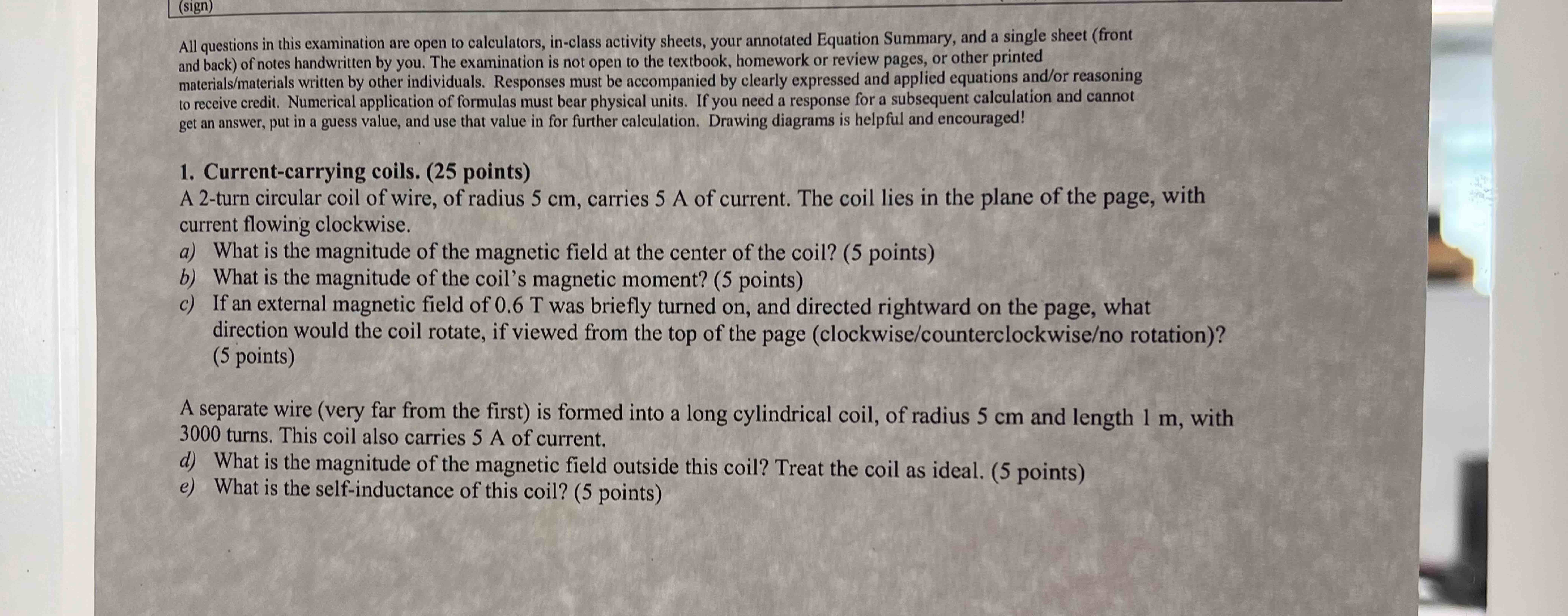Solved All questions in this examination are open to | Chegg.com