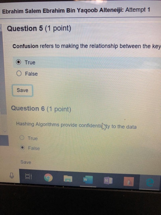 Solved Question 1 2 Points The Method Of Hiding Plaintext 7978