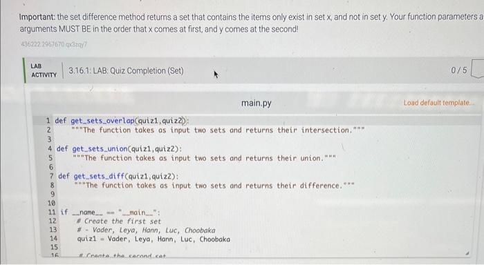 Solved 3. I0 LAB: Quiz compietion (set) CS8 Learning Goals | Chegg.com