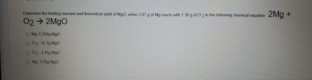 Solved Determine the limiting reactant and theoretical yield | Chegg.com