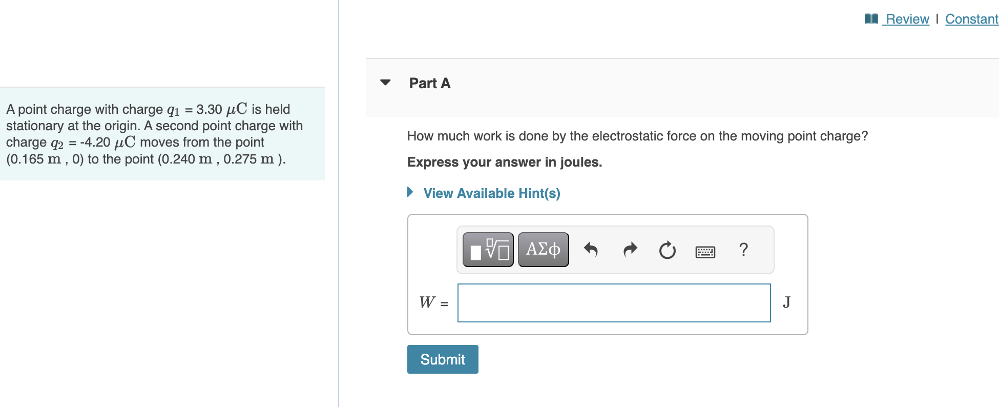 Solved A point charge with charge q1=3.30μC ﻿is | Chegg.com