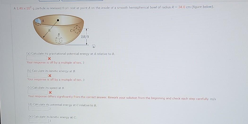 Solved A 1.40 x 102 g particle is released from rest at | Chegg.com