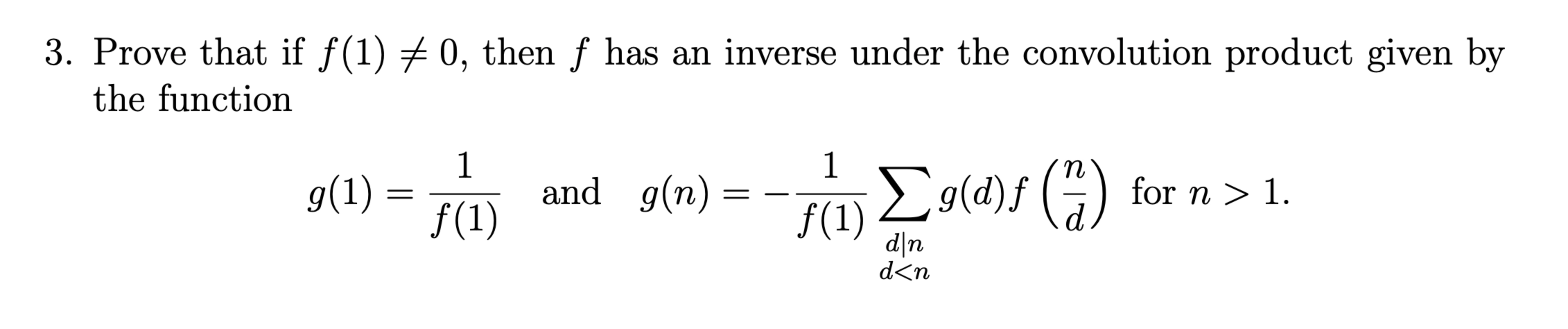 Solved Inverse of Convolution Product | Chegg.com
