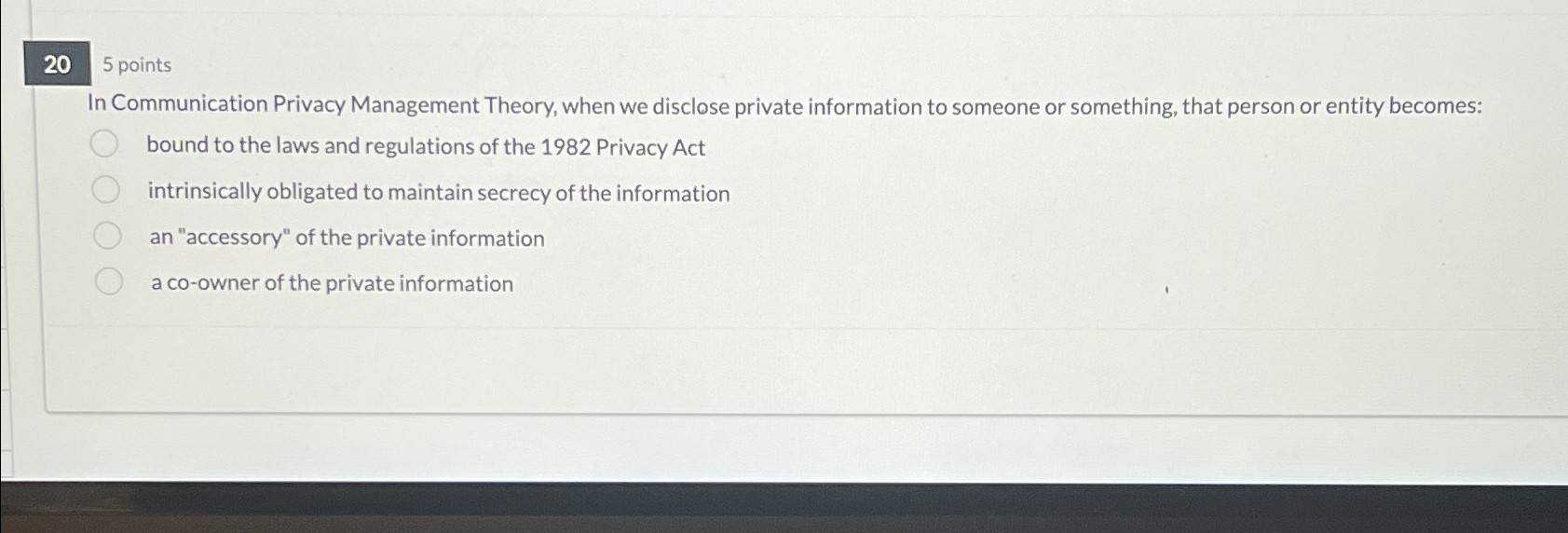 Solved 205 ﻿pointsIn Communication Privacy Management | Chegg.com