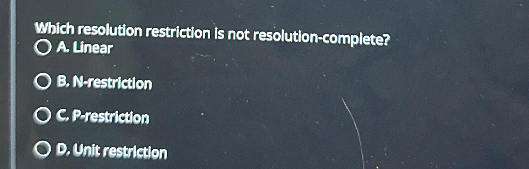 Solved Which resolution restriction is not | Chegg.com