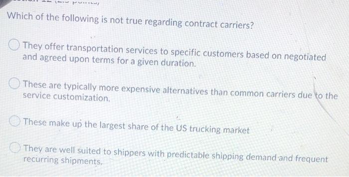 Solved Which of the following is not true regarding contract | Chegg.com