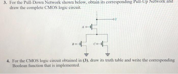 Solved 3. For the Pull-Down Network shown below, obtain its | Chegg.com
