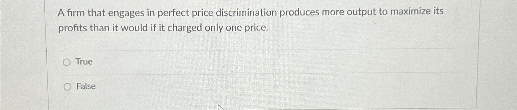 Solved A firm that engages in perfect price discrimination | Chegg.com