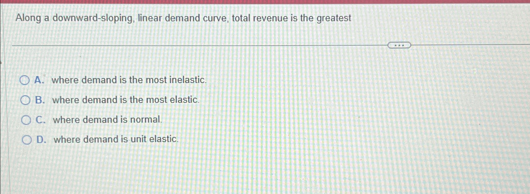 Solved Along a downward-sloping, linear demand curve, total | Chegg.com