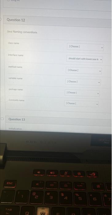 Solved Java Maming conventions ciasi name irveriace nume | Chegg.com