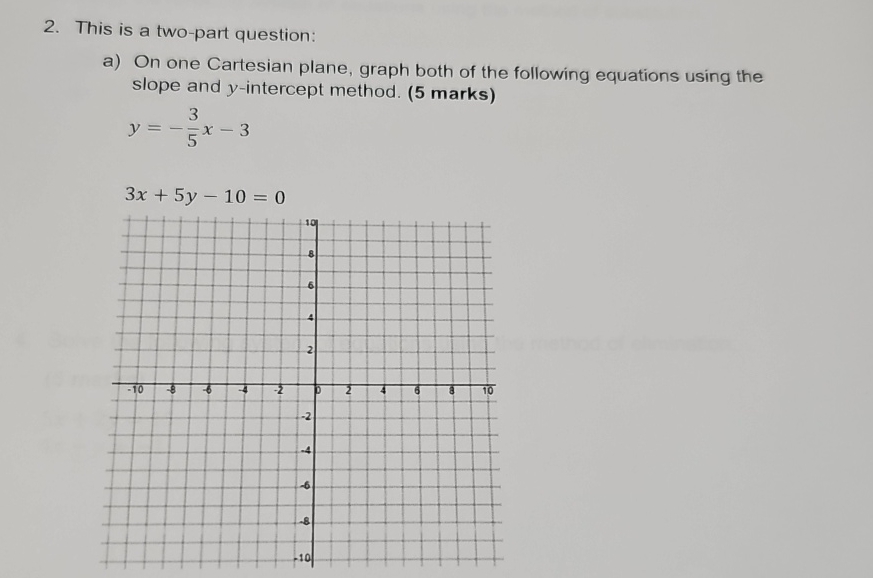 Solved This is a two-part question:a) ﻿On one Cartesian | Chegg.com