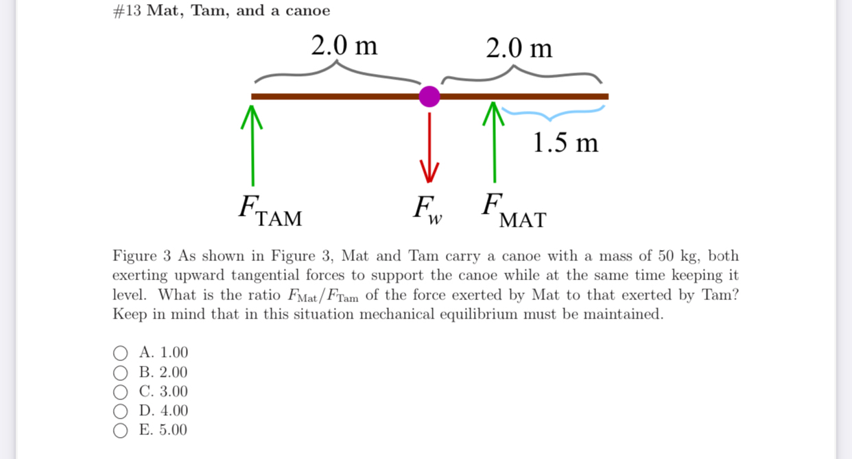 Solved #13 ﻿Mat, Tam, and a canoeFigure 3 ﻿As shown in | Chegg.com