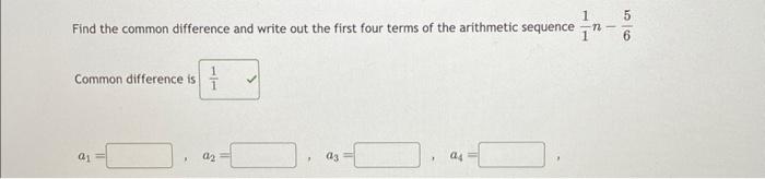 Solved Find the common difference and write out the first | Chegg.com