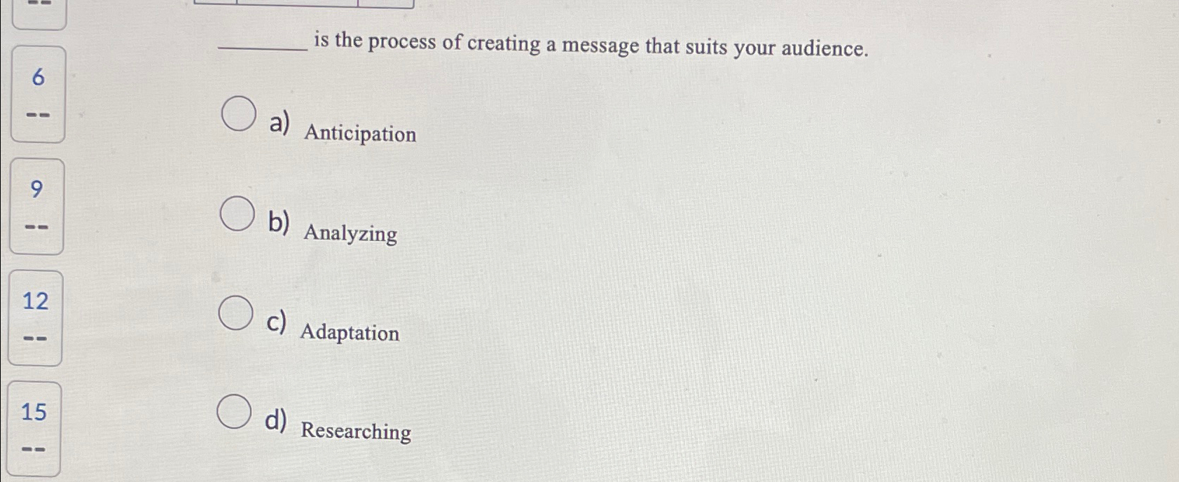 Solved is the process of creating a message that suits your | Chegg.com
