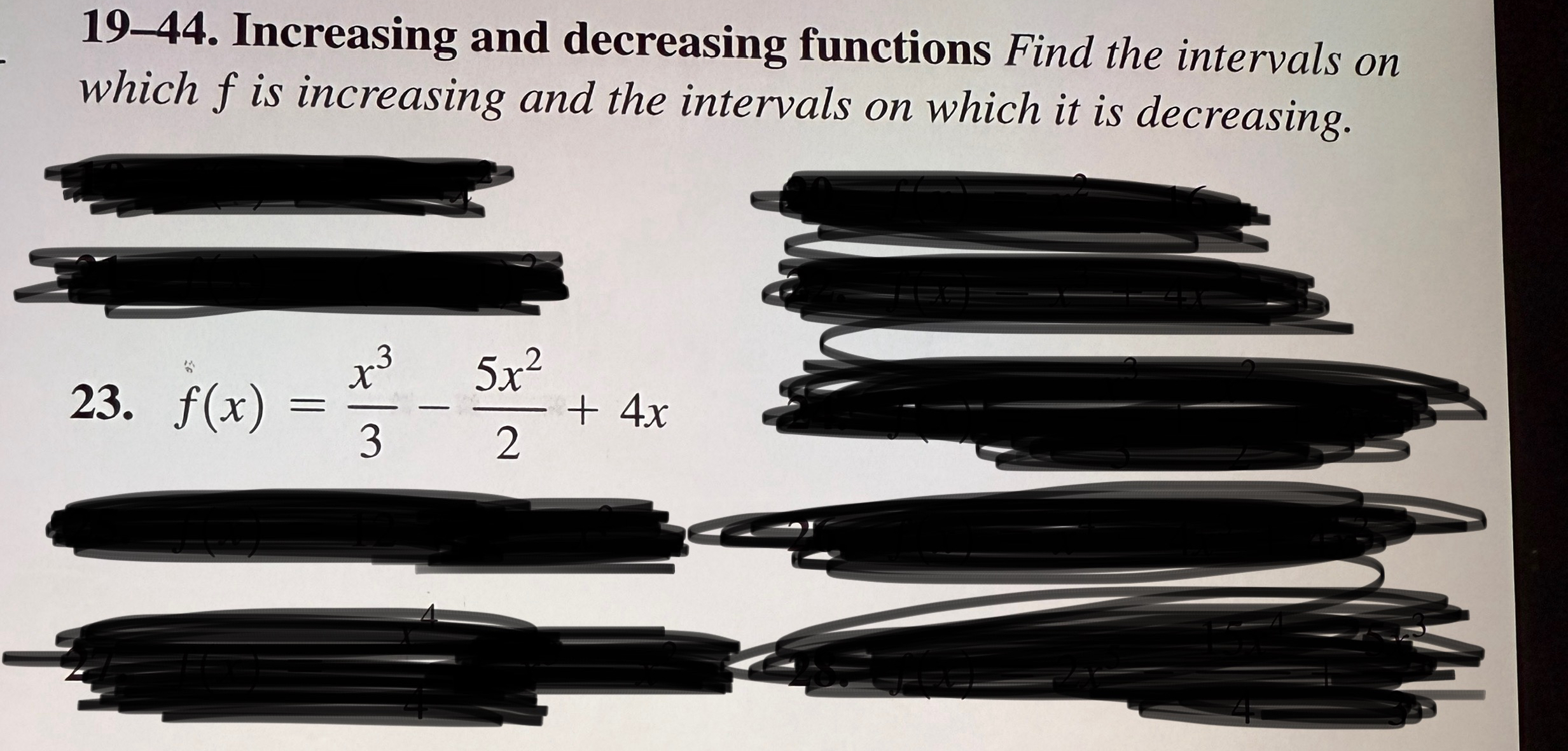 Solved Increasing and decreasing functions Find the | Chegg.com
