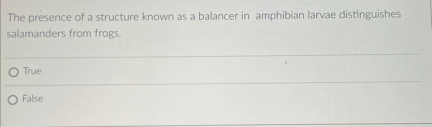 Solved The presence of a structure known as a balancer in | Chegg.com