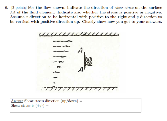 Solved [2 ﻿points] ﻿For the flow shown, indicate the | Chegg.com
