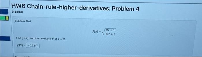 Solved HW6 Chain-rule-higher-derivatives: Problem 6 (1 | Chegg.com