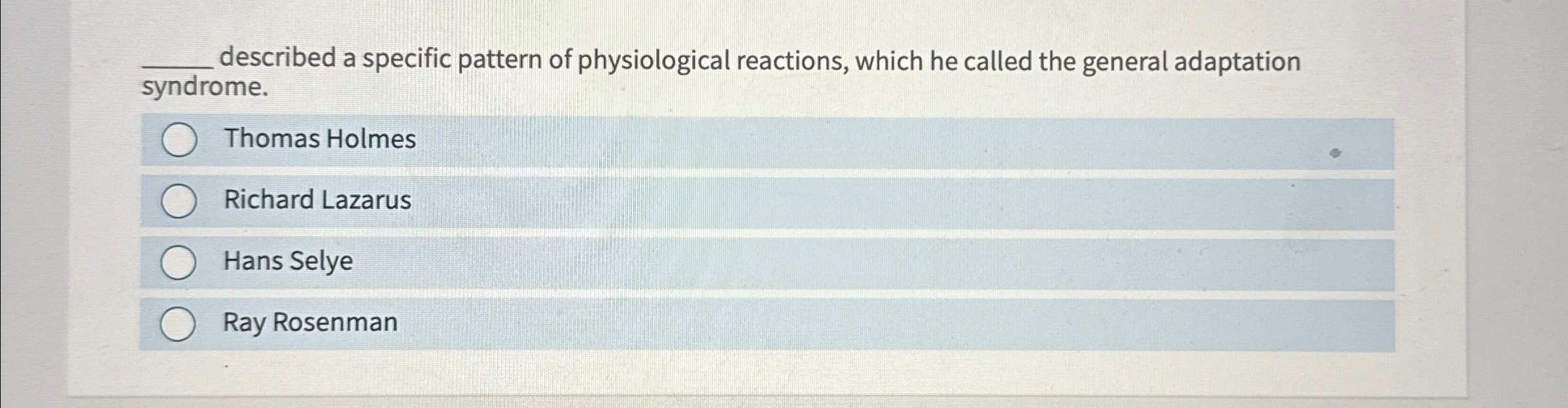 Solved q, ﻿described a specific pattern of physiological | Chegg.com