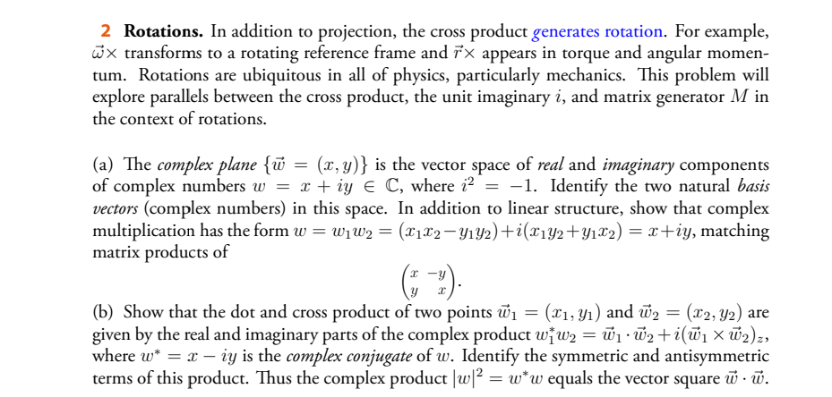 Solved 2 Rotations. In addition to projection, the cross | Chegg.com