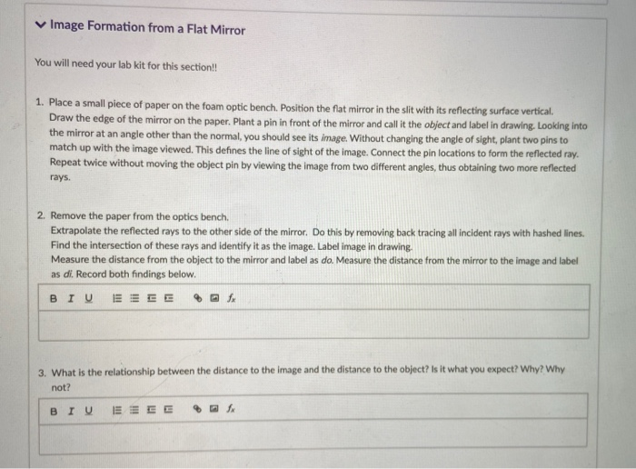 Solved Image Formation from a Flat Mirror You will need your | Chegg.com