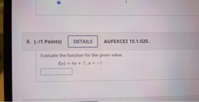 Solved Evaluate the function for the given value. | Chegg.com