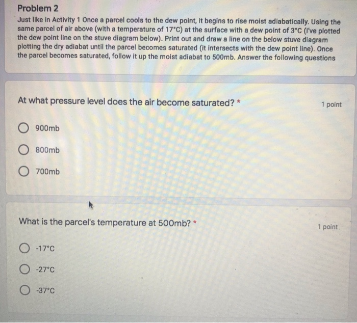 Solved Problem 2: A saturated parcel of air at the surface | Chegg.com