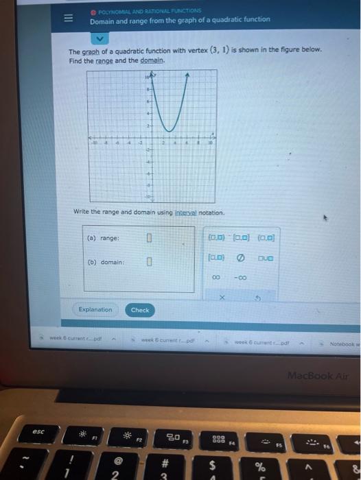 Solved The groph of a quadratic function with vertex (3,1) | Chegg.com