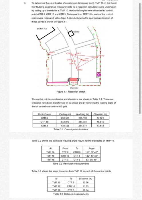 Calculate the co-ordinates of TMP 10 using the | Chegg.com