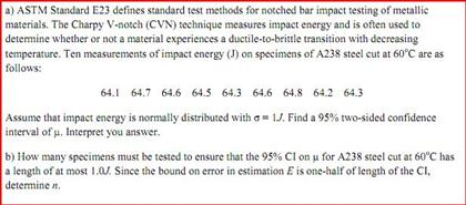 Solved ASTM Standard E23 defines standard test methods for | Chegg.com