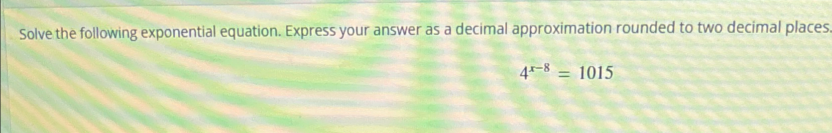 Solved Solve the following exponential equation. Express | Chegg.com